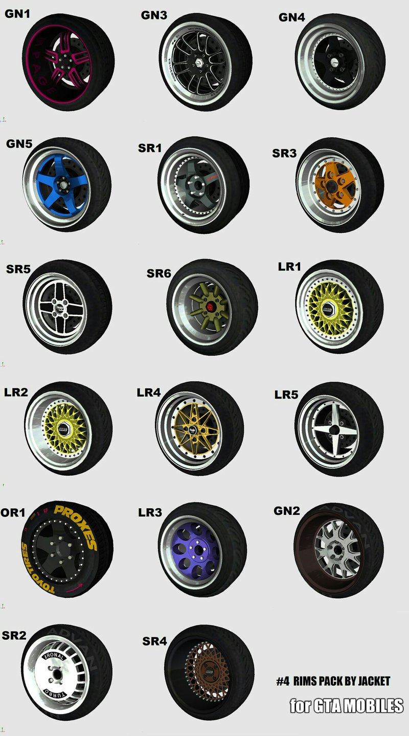 GTA San Andreas Rims Pack no txd for Android Mod - MobileGTA.net